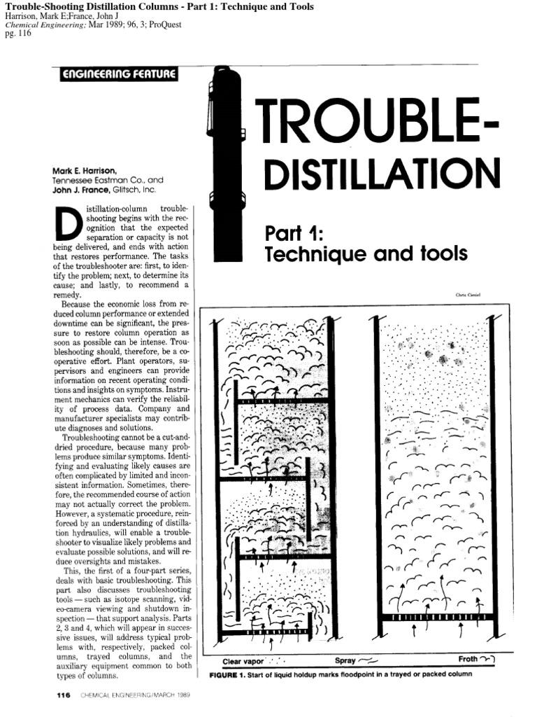 Distillation Column Troubleshooting Part I | PDF