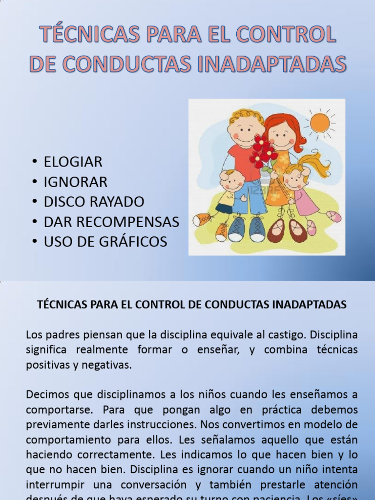 Tecnicas para Conductas Inadaptativas | PDF | Comportamiento | Disciplinas