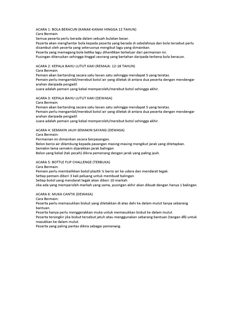 Acara Sukaneka | PDF