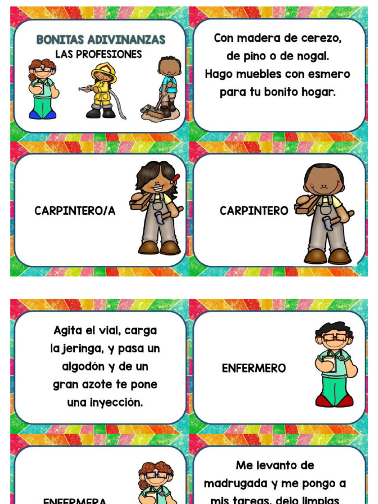 Adivinanzas Oficios Y Profesiones