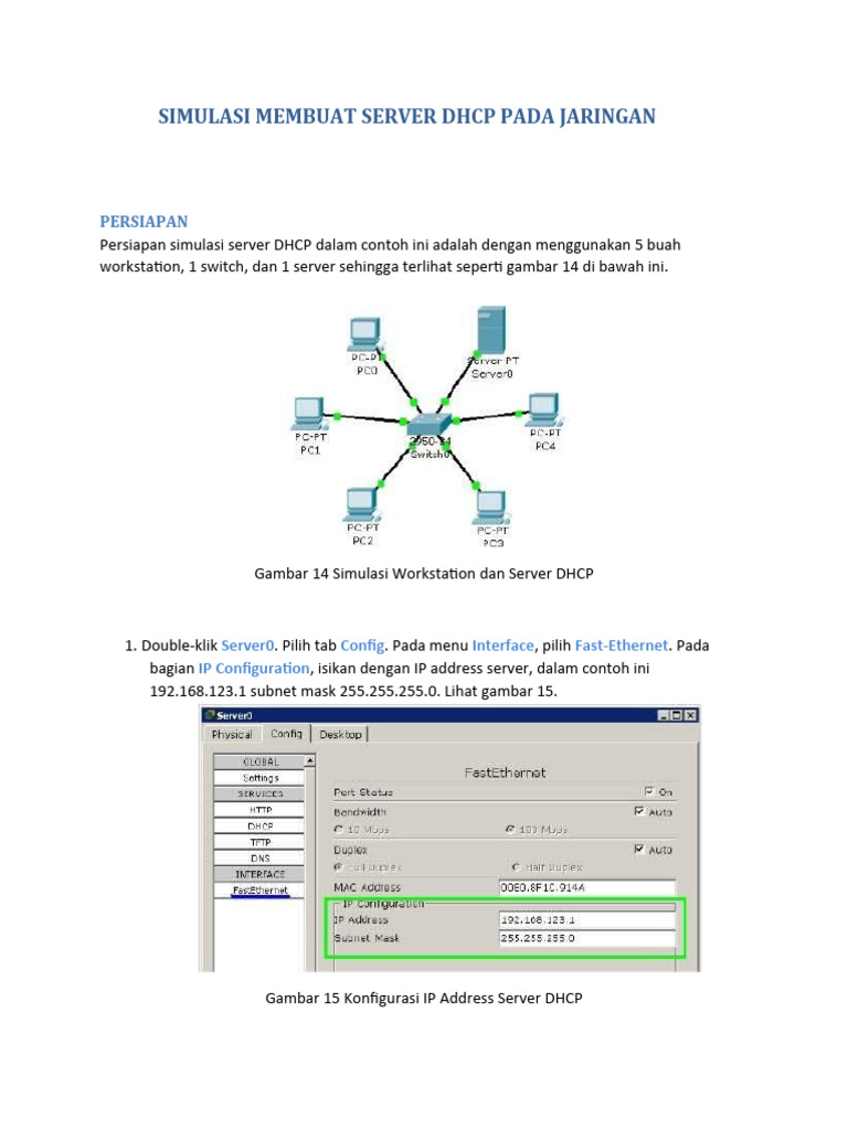 Simulasi Membuat Server DHCP Pada Jaringan | PDF | Komputer
