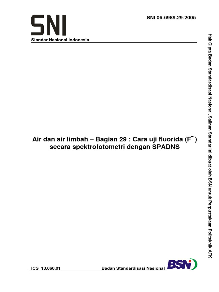 Uji Fluorida dalam Air dengan SPADNS | PDF | Griya & Taman | Sains ...