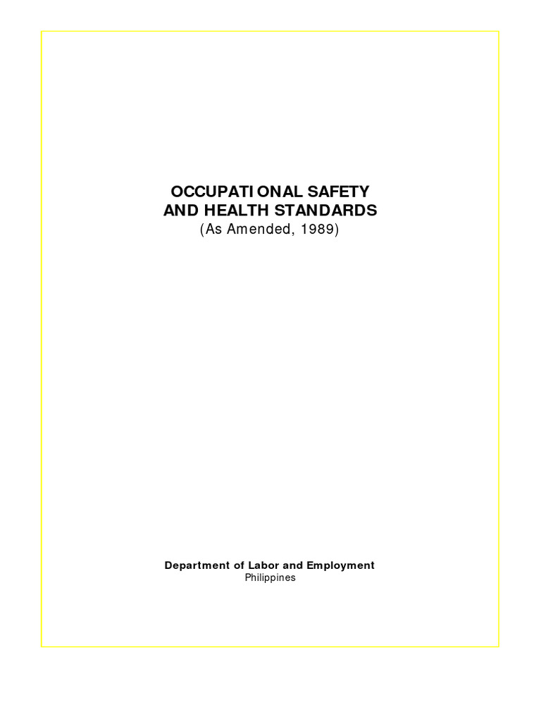 Philippine Occupational Safety Standards | PDF | Occupational Safety ...