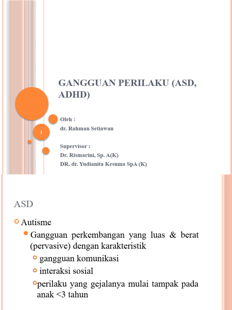 Gangguan Perilaku: ASD dan ADHD | PDF