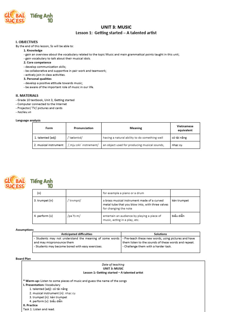 TA10-Unit 3 | PDF | Stress (Linguistics) | Word
