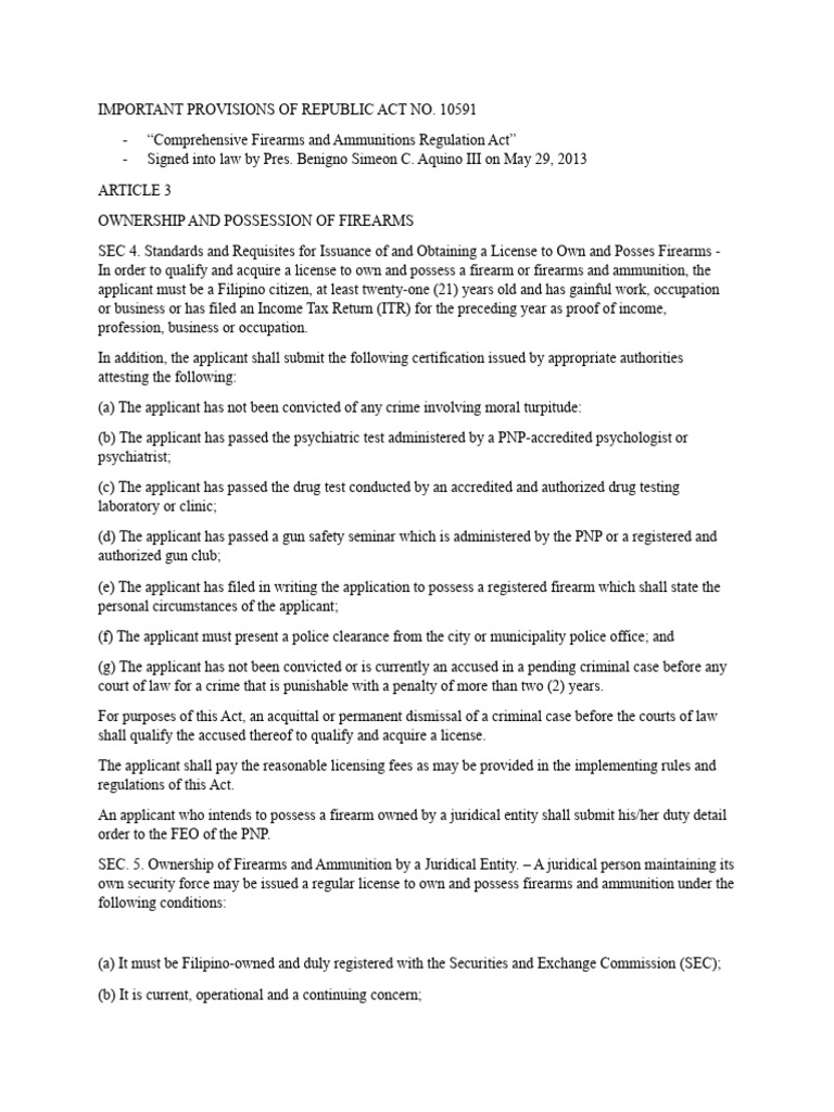 Firearm Ownership License Types Explained | PDF | Justice | Crime ...