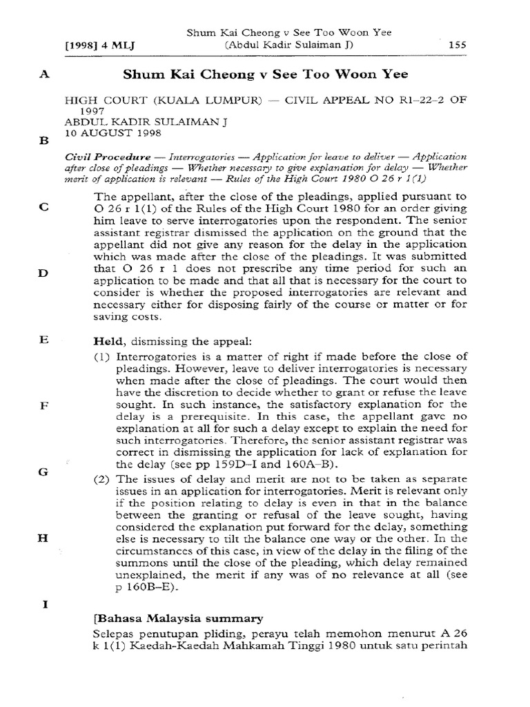 Shum Kai Cheong v See Too Woon Yee (1) | PDF | Appeal | Lawsuit