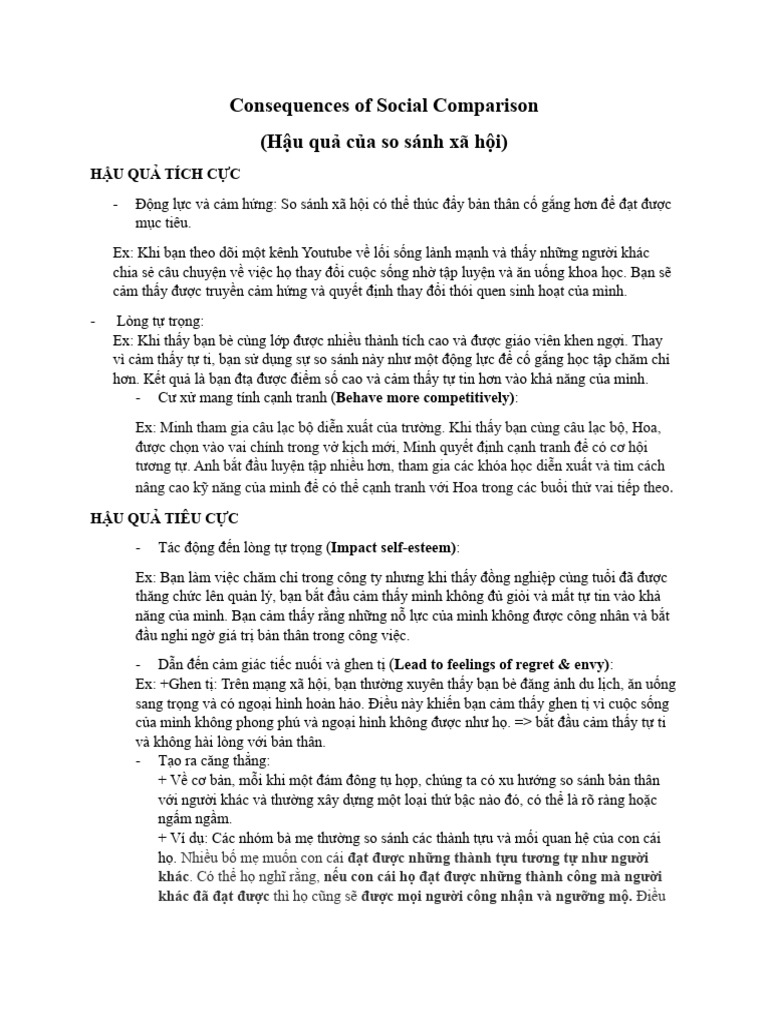 Consequences of Social Comparison | PDF