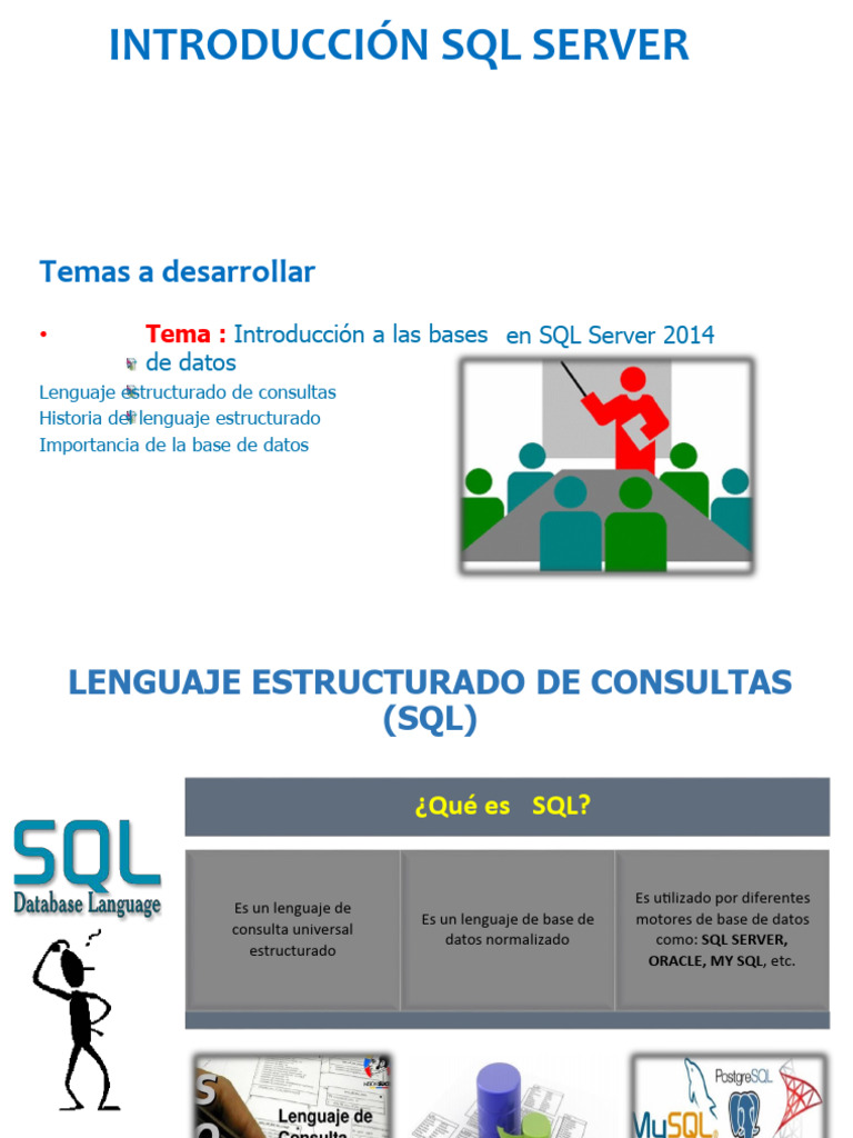 Introduccion a La Base de Datos SQL SERVER 2014 | Descargar gratis PDF | Servidor SQL de ...