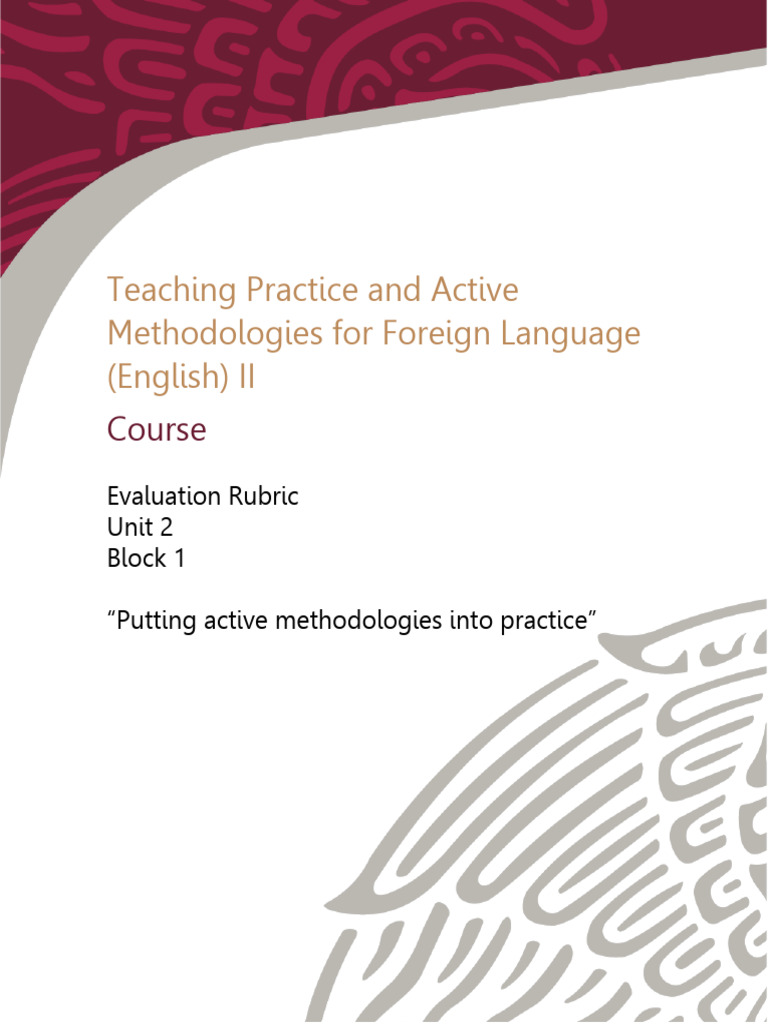 Evaluation Rubric Unit 2 Block 1 Active Methodologies | PDF ...
