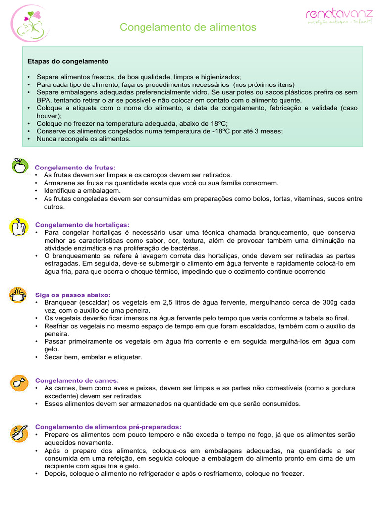 Congelamento de Alimentos | PDF | Alimentos | Embalagem e rotulagem