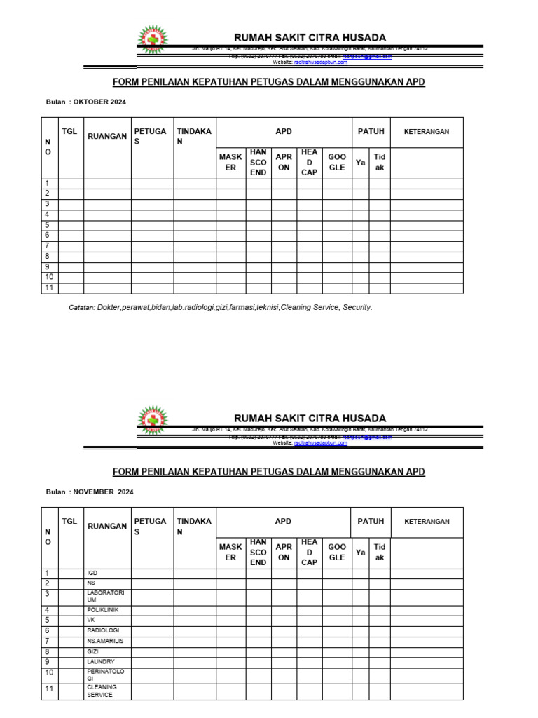 Monitoring Kepatuhan Penggunaan Apd | PDF
