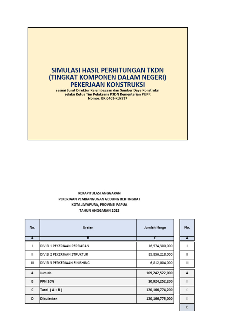 Contoh Perhitungan TKDN Cipta Karya | PDF