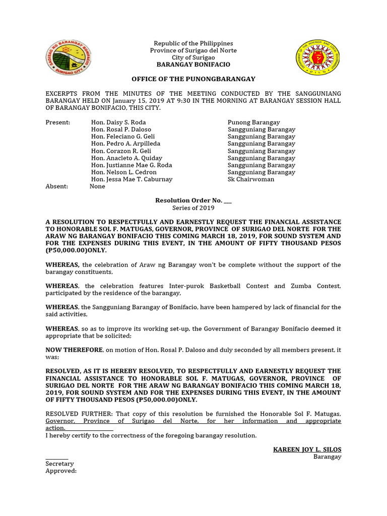 Resolution 2019 | PDF