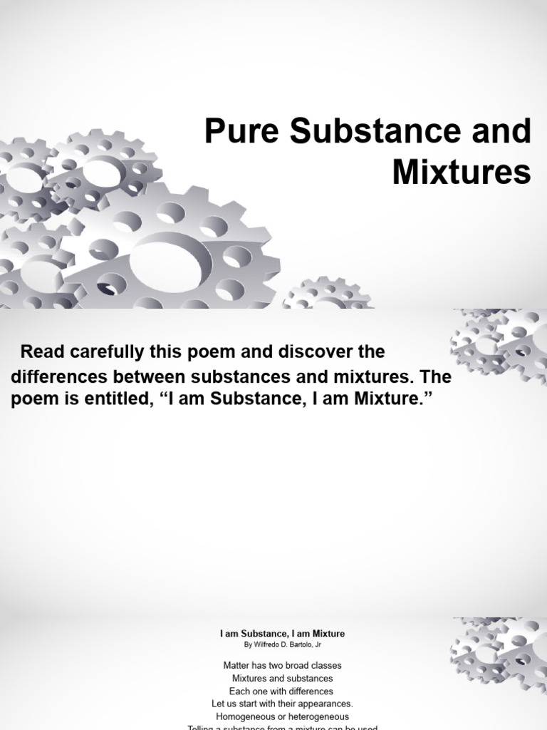 Pure Substances vs. Mixtures Explained | PDF | Mixture | Chemical ...