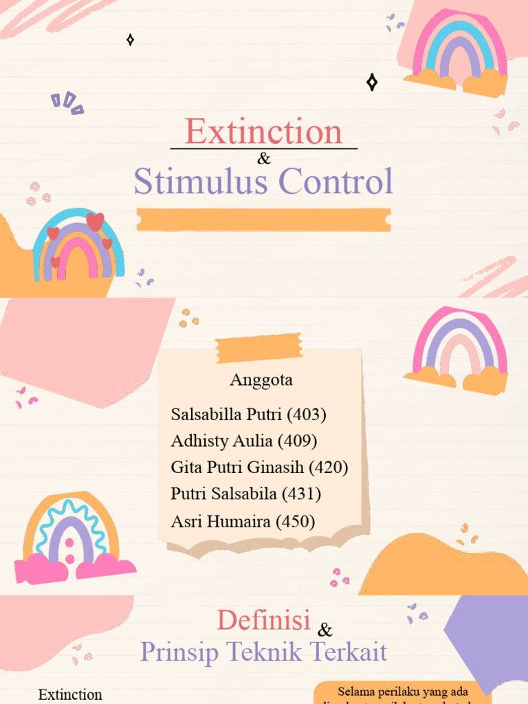Extinction Dan Stimulus Control Pdf Pengembangan Diri