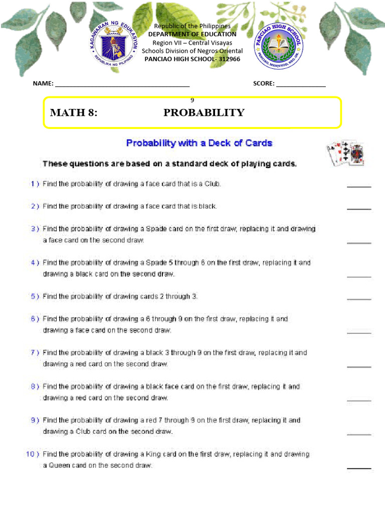 Math 8 - Probability | PDF
