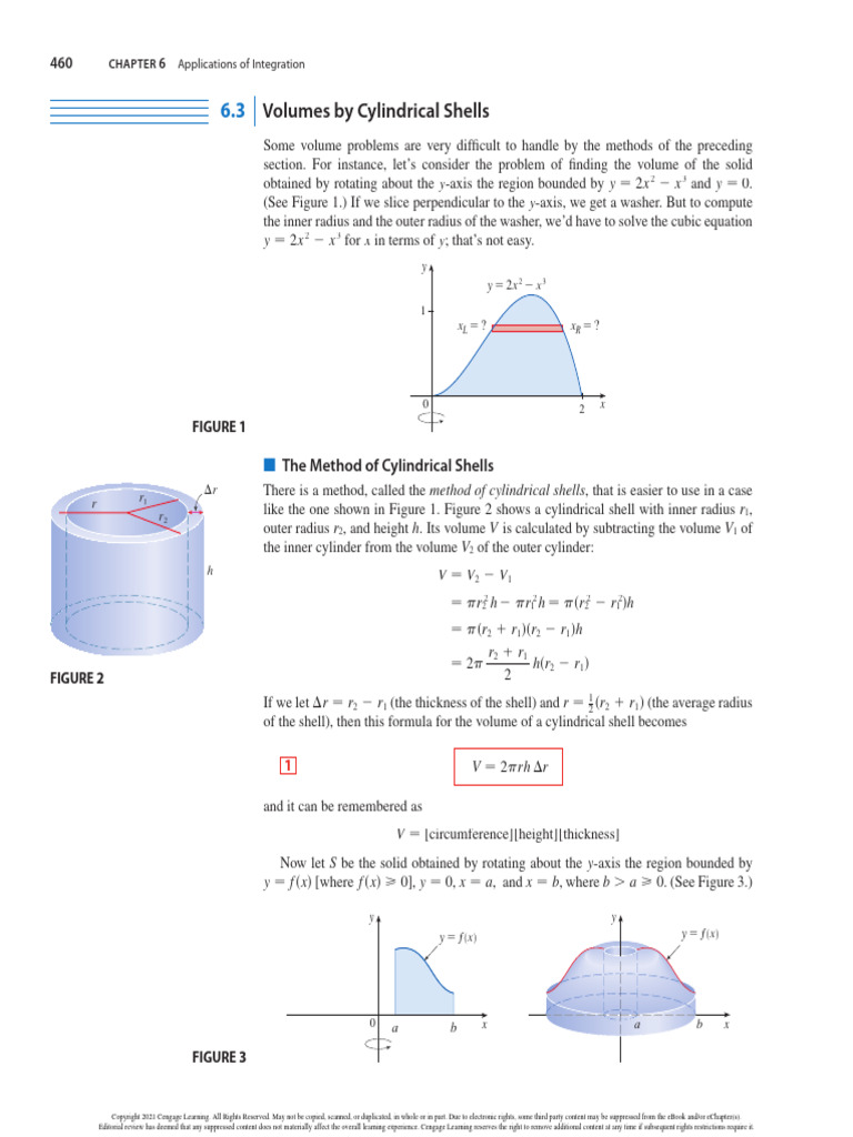 Volumes by Cylindrical Shells | PDF | Volume | Euclidean Geometry
