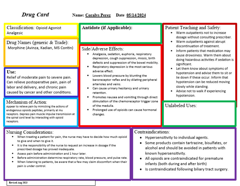 Drug Card 2 | Download Free PDF | Opioid | Morphine