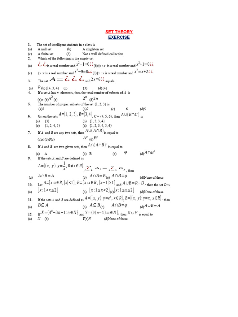 Set Theory 123 | PDF | Mathematics | Mathematical Concepts