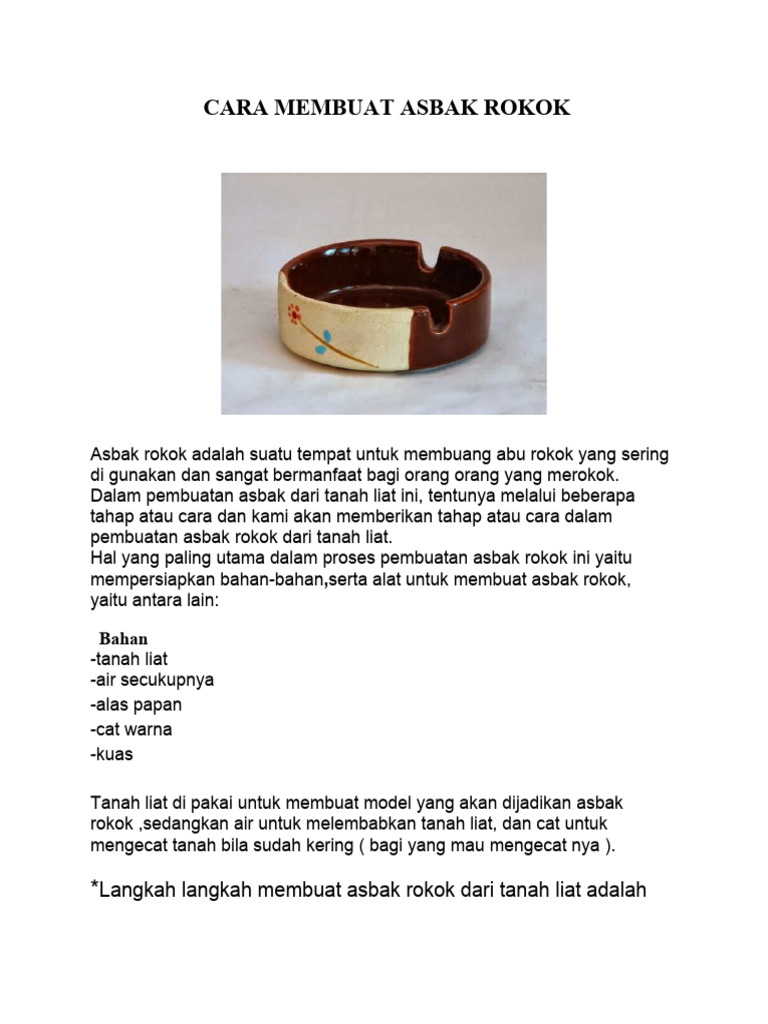 Cara Membuat Asbak Rokok | PDF