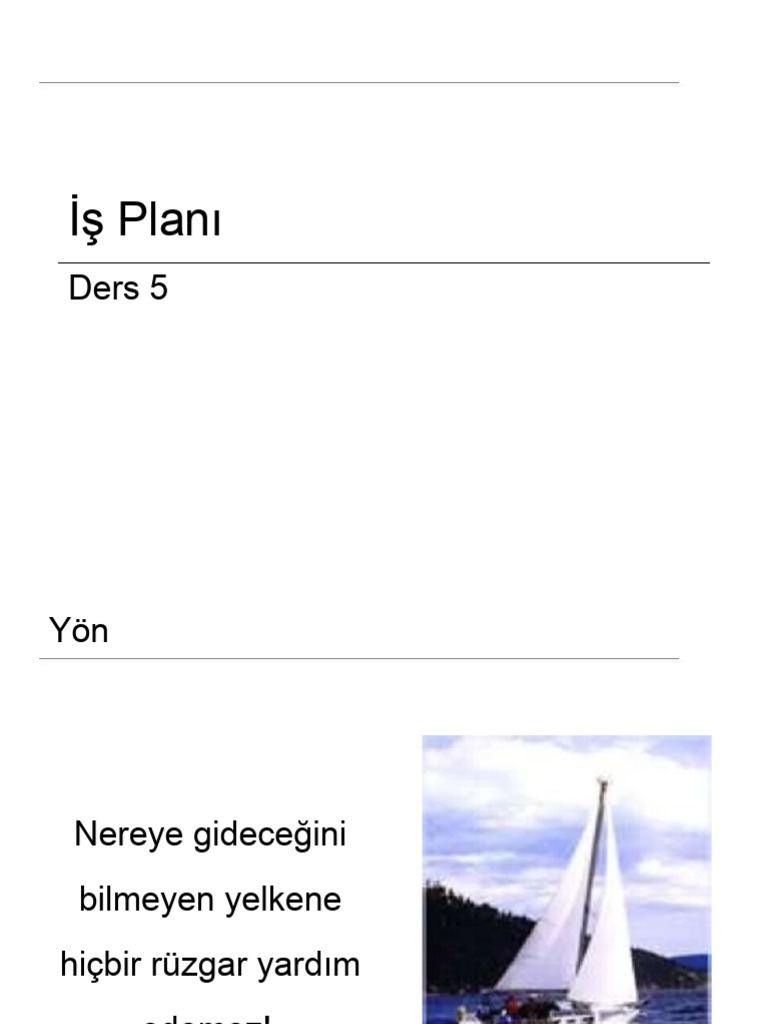 Ders-5 İş planı | PDF