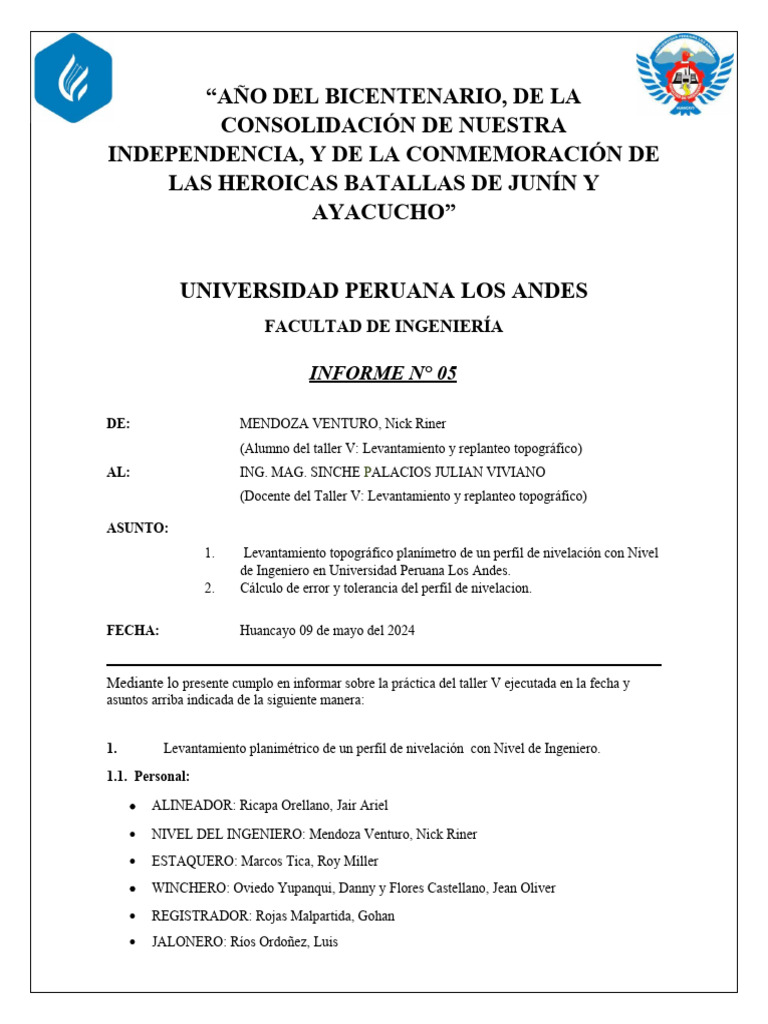 Informe 5 | PDF | Metrología | Probabilidades y estadísticas