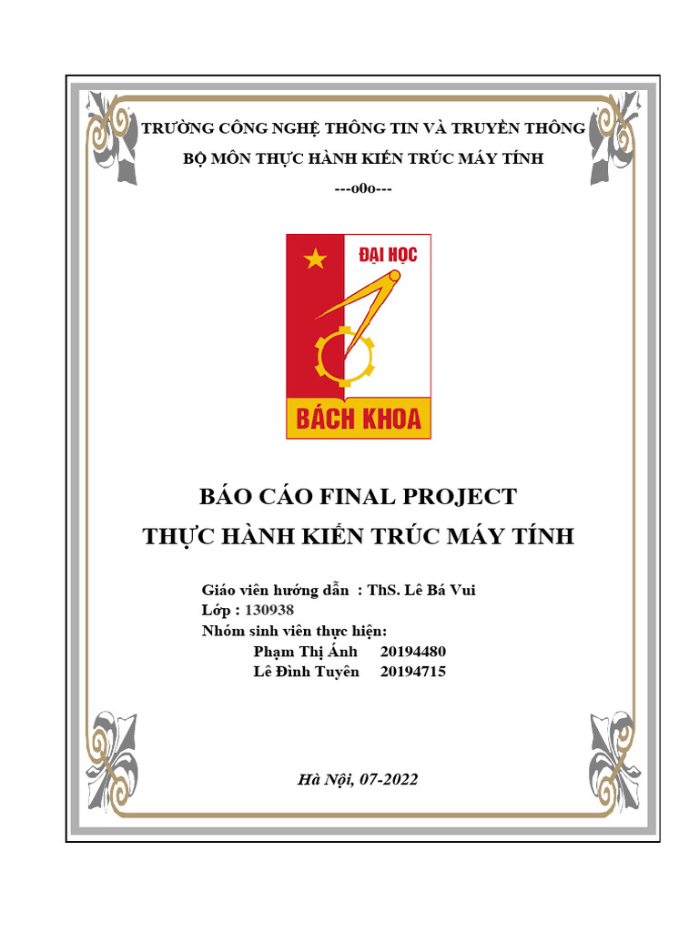 Bao Cao FinalProject Nhom9 | PDF