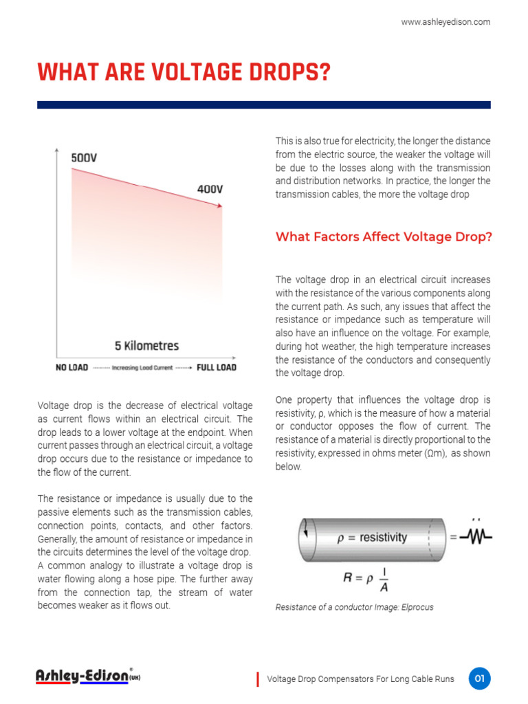 Voltage Drop Factors and Solutions | PDF | Electrical Resistance And ...