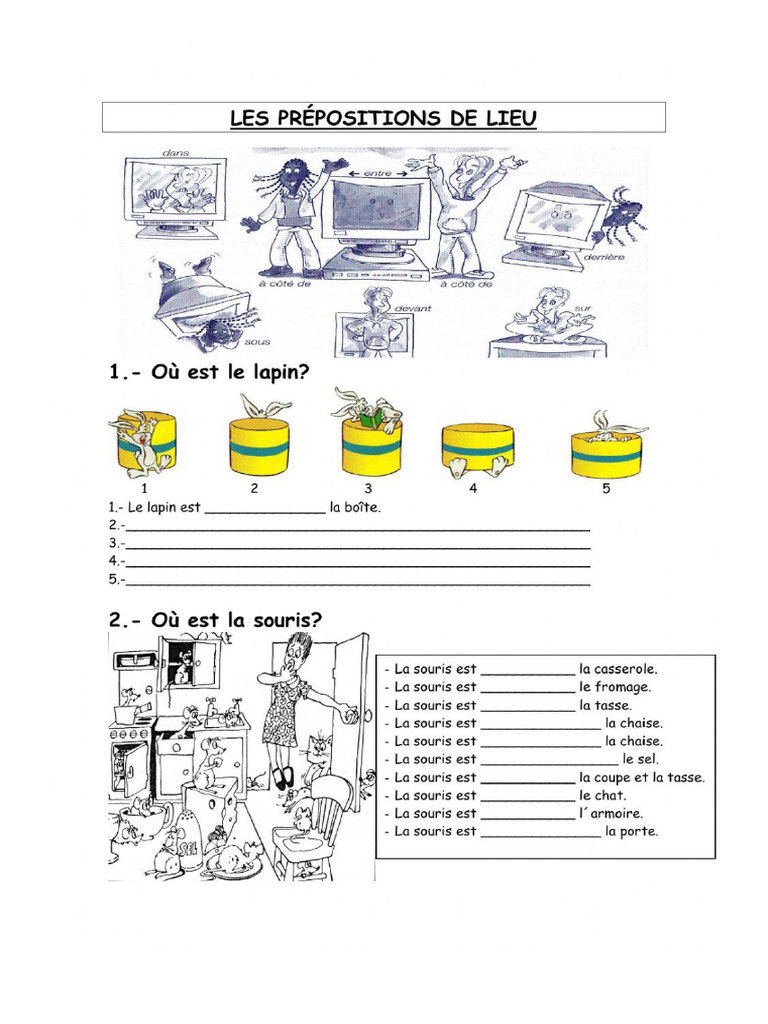 Preposition de Lieu-Test | PDF
