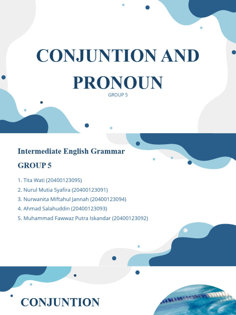 Group 5 Conjuntion and Pronouns | PDF | Pronoun | Semantic Units