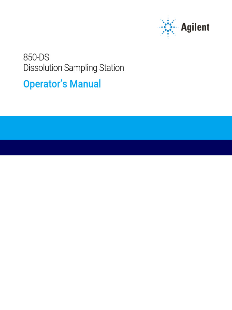 850-DS Dissolution Sampling Station Operator's Manual | PDF ...