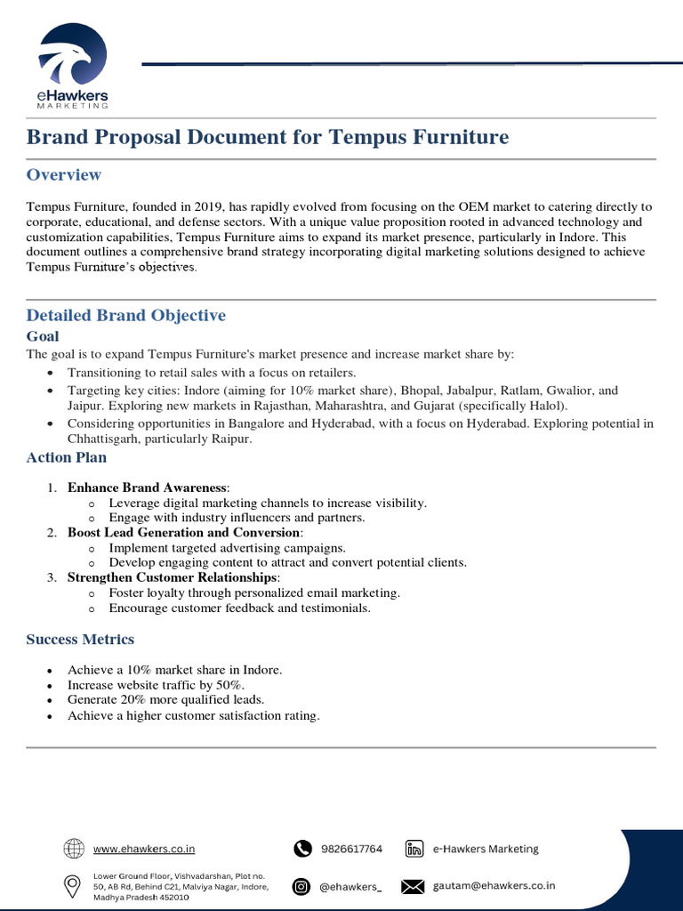 Tempus Furniture Proposal Document | PDF | Online Advertising | Digital ...