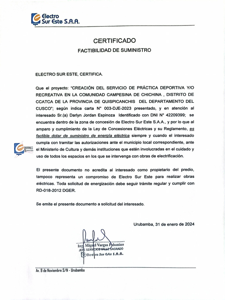 Factibilidad Chichina 2 | PDF