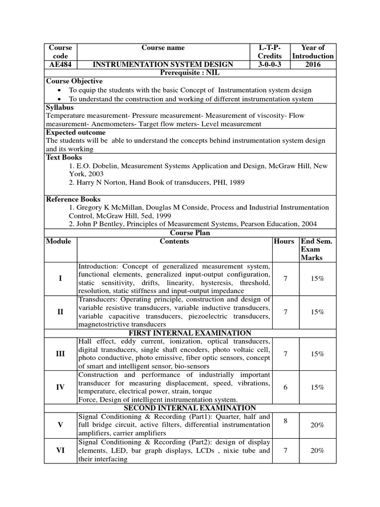AE484 Instrumentation System Design | Download Free PDF ...