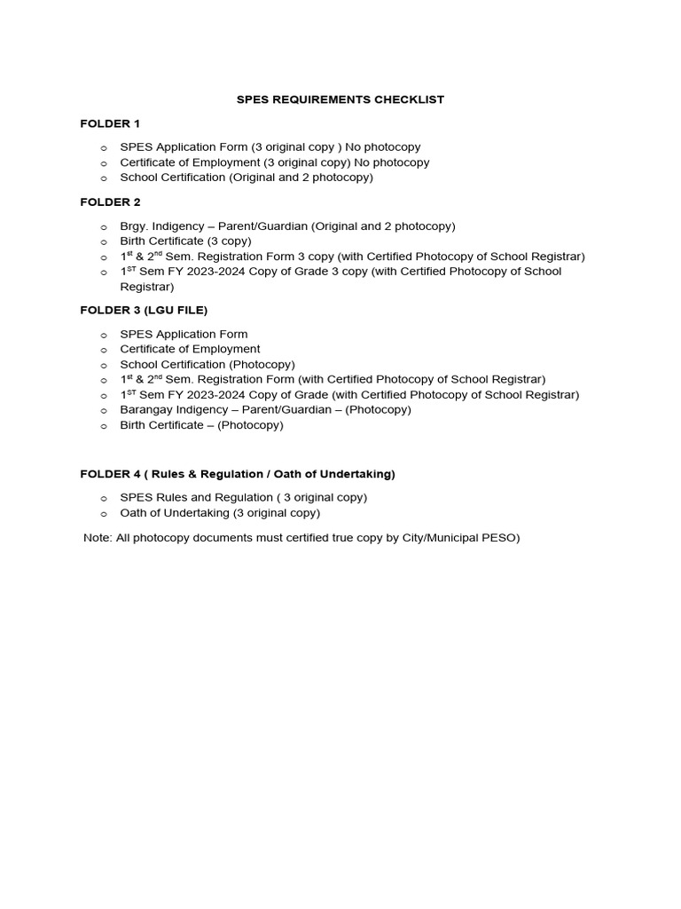 New SPES Checklist | PDF | Foreign Language Studies | Wellness