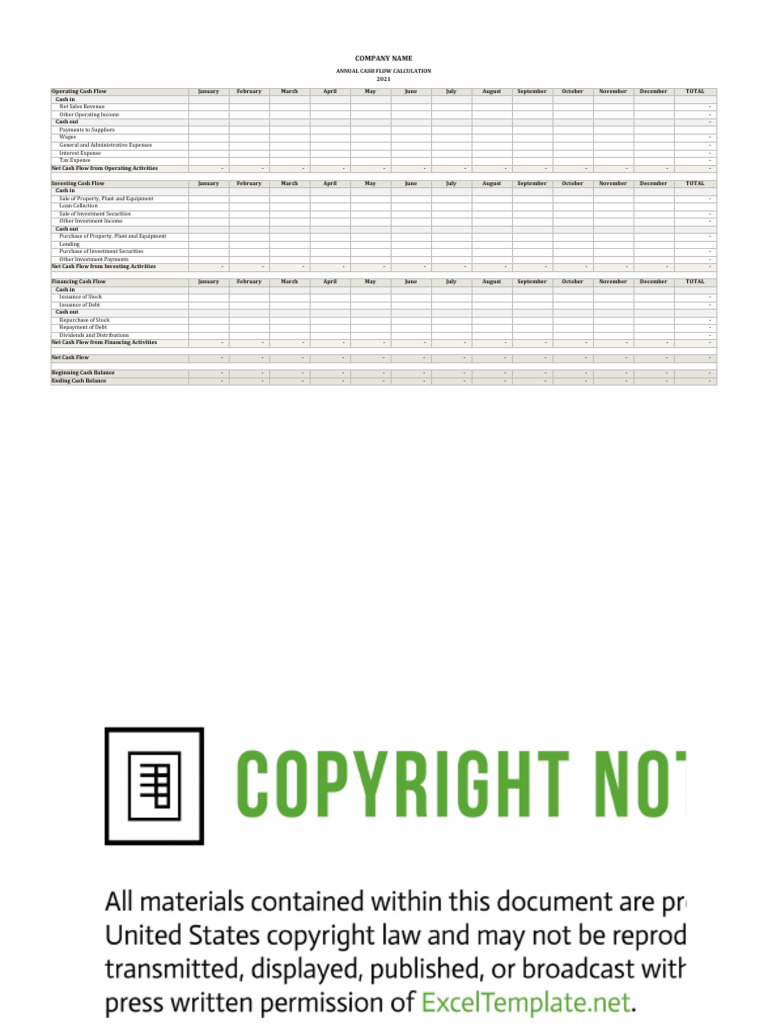 Annual Cash Flow Calculator | PDF | Debt | Securitization
