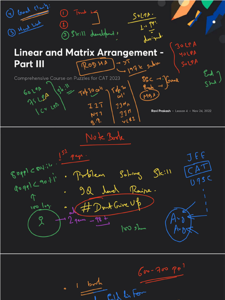 Linear and Matrix Arrangement Part III With Anno | PDF