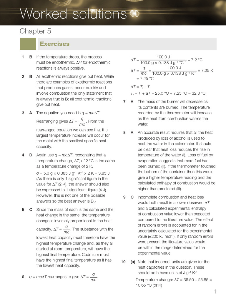 Worked Solutions - Chapter 5 | PDF | Ionic Bonding | Ion