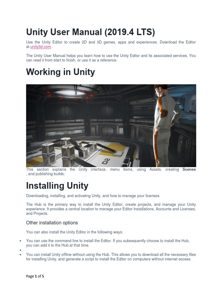 Unity User Manual | PDF | Installation (Computer Programs) | System Software