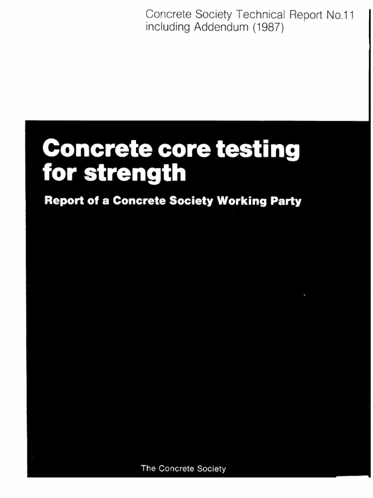 Concrete Core Testing for Strength - TR11 Complete | PDF