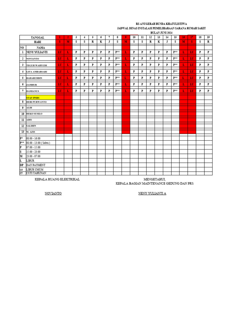 Jadwal Juni Kosong 2024 | PDF