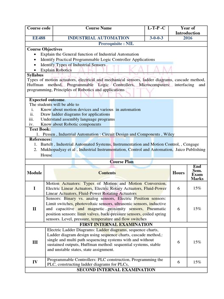 Industrial Automation Course Guide | PDF | Actuator | Programmable Logic Controller