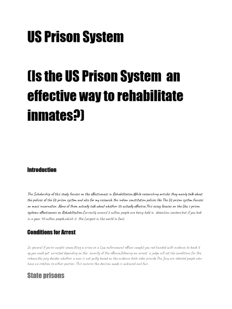VRISHODARAN .K. Swami - GP Project-01 - Prisons and Prison System | PDF | Prison | Incarceration ...