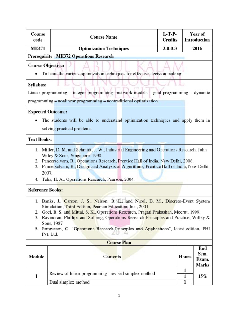 ME471 Optimization Techniques | PDF | Mathematical Optimization | Computational Science