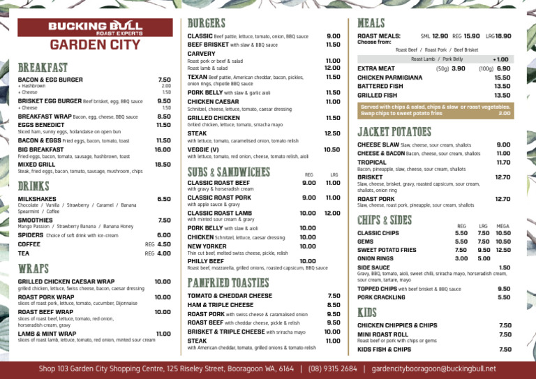 Bucking Bull Breakfast Menu | PDF | Hamburgers | Bacon