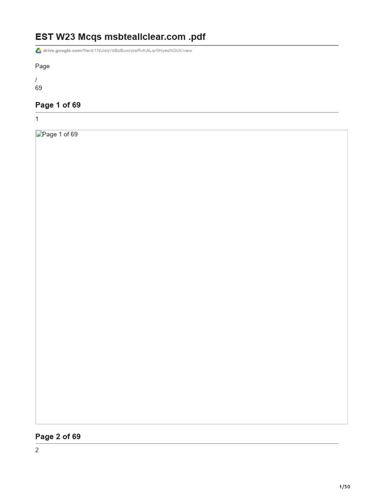 EST W23 Mcqs Msbteallclearcom PDF | PDF