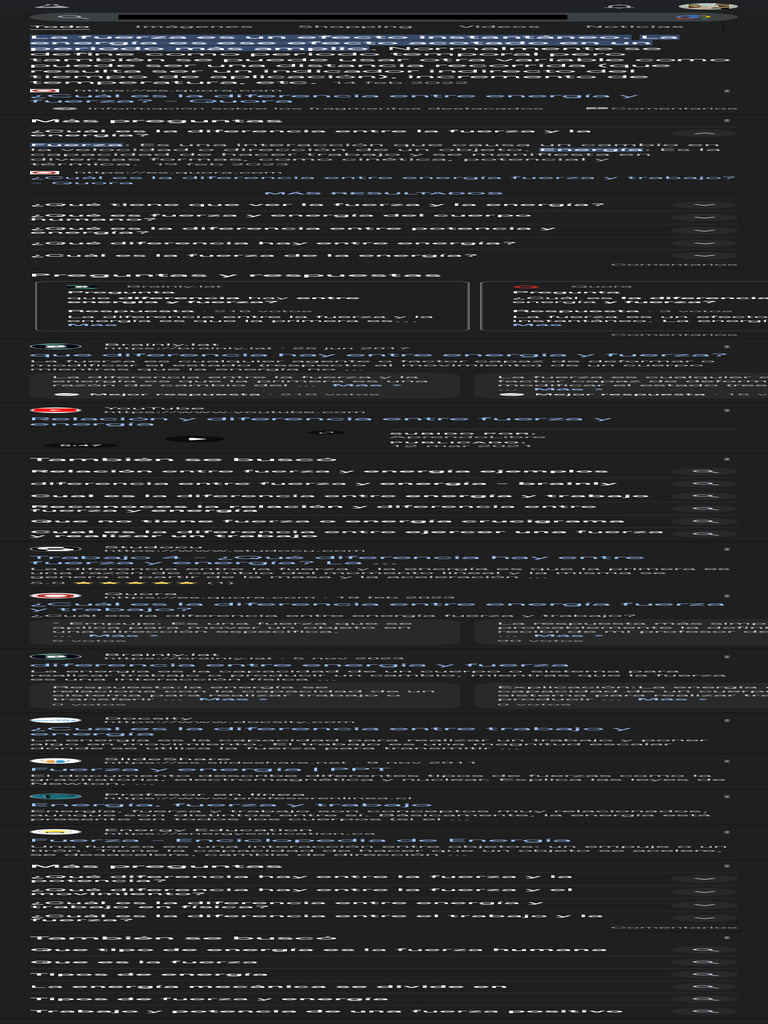 Explique La Diferencia Entre Fuerza y Energia - B | PDF | Fuerza | Física