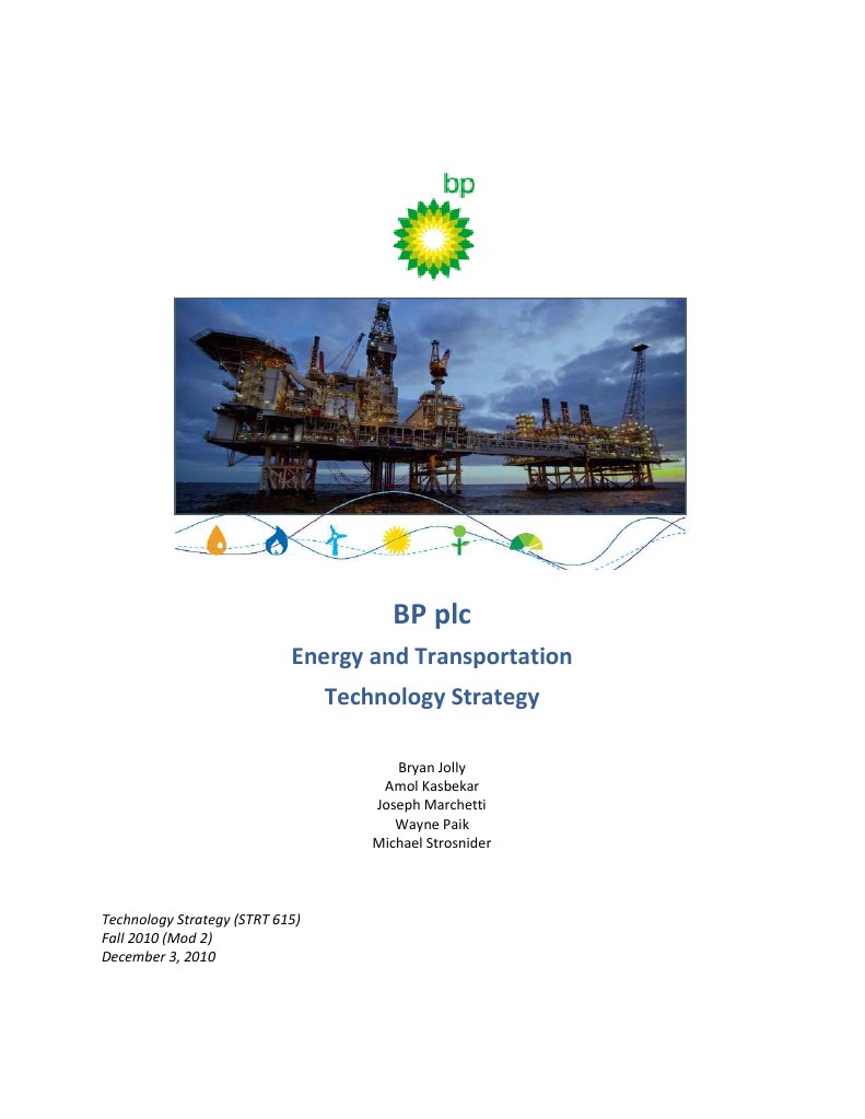 BP Technology Strategy | PDF | Fossil Fuels | Energy Production