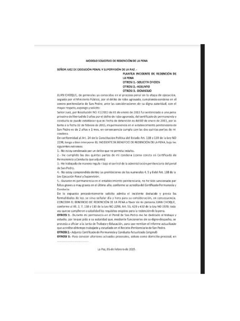 Sobre Redencion de La Pena | PDF Sobre Redencion de La Pena | PDF
